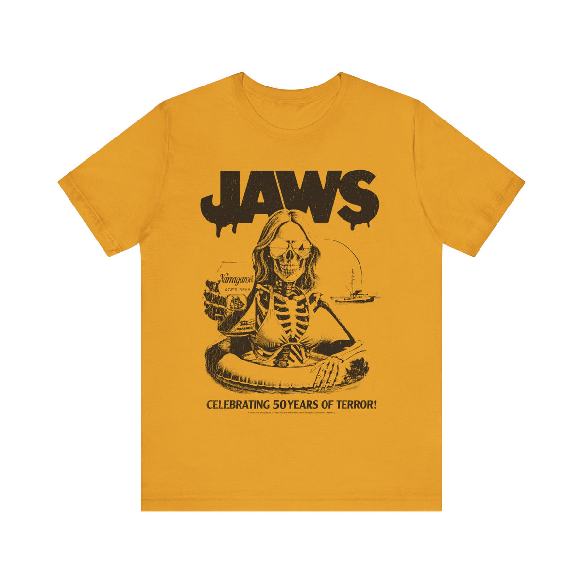 "CELEBRATING 50 YEARS OF TERROR" Vintage Gold DTG T-Shirt – sadistart